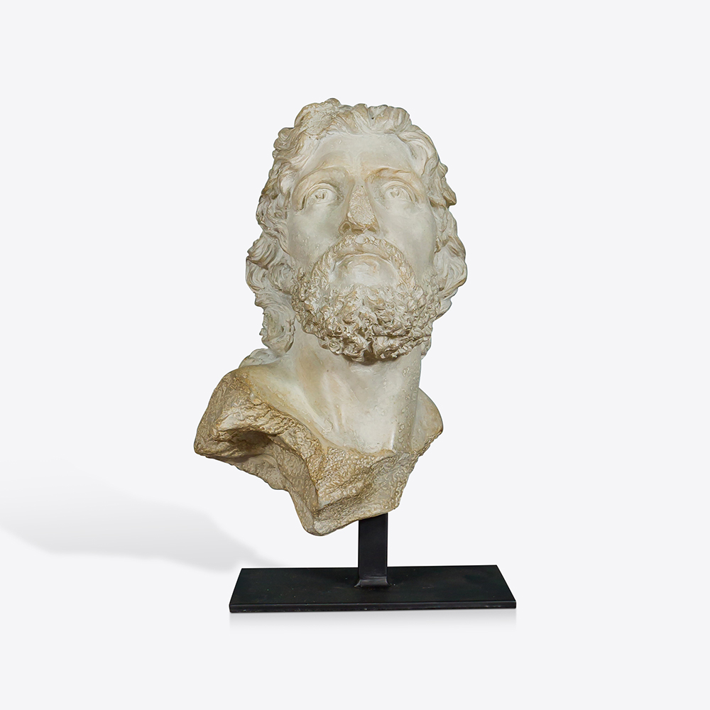 Hector Bust on Stand - male bust sculpture