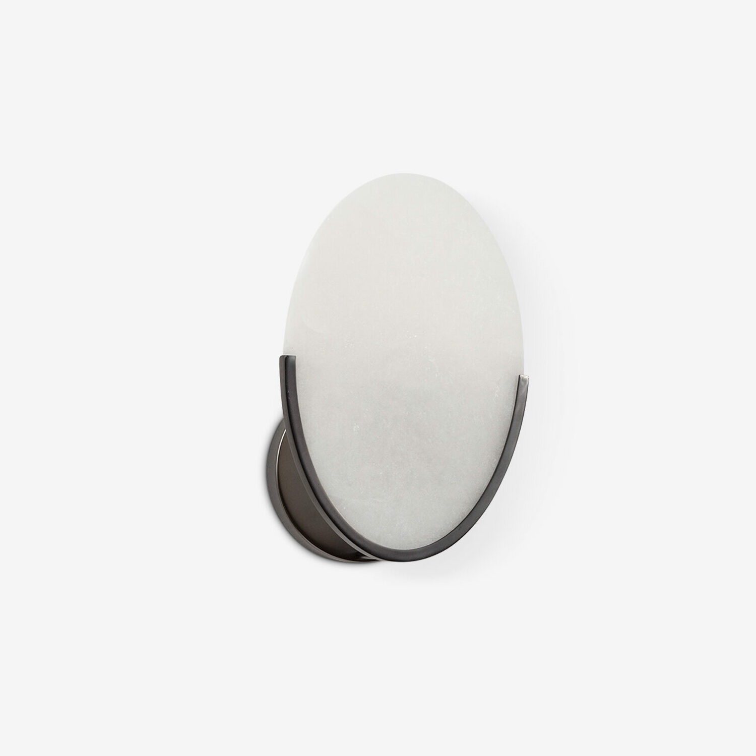 Mosman Bronze Disk Wall Sconce - oval disk alabaster wall light