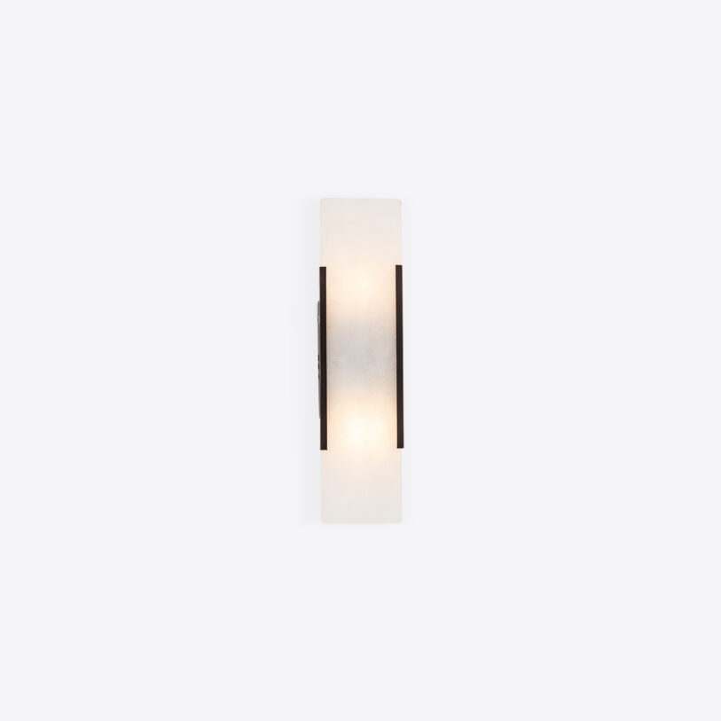 Mosman Bronze Linear Wall Sconce - alabaster wall light
