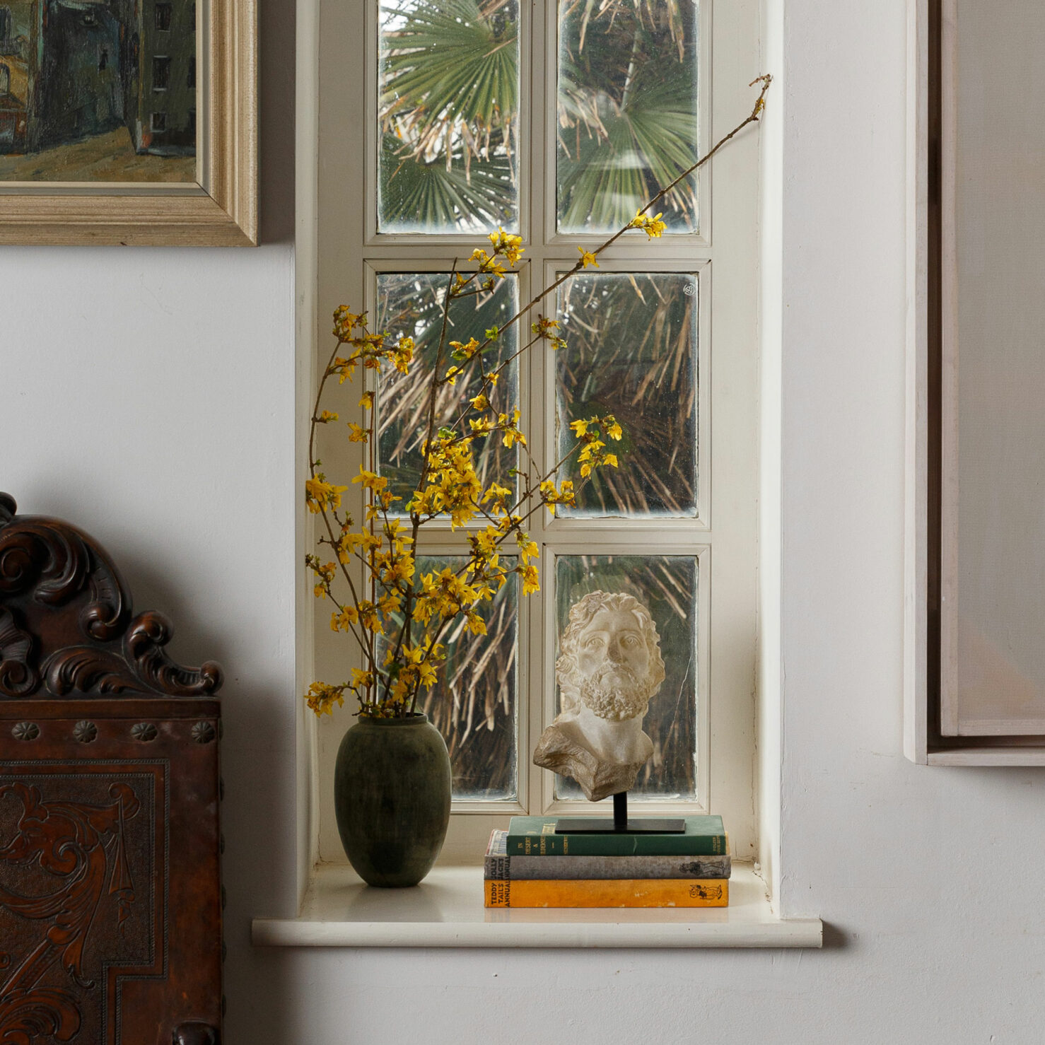 Hector Bust on Stand - male bust sculpture