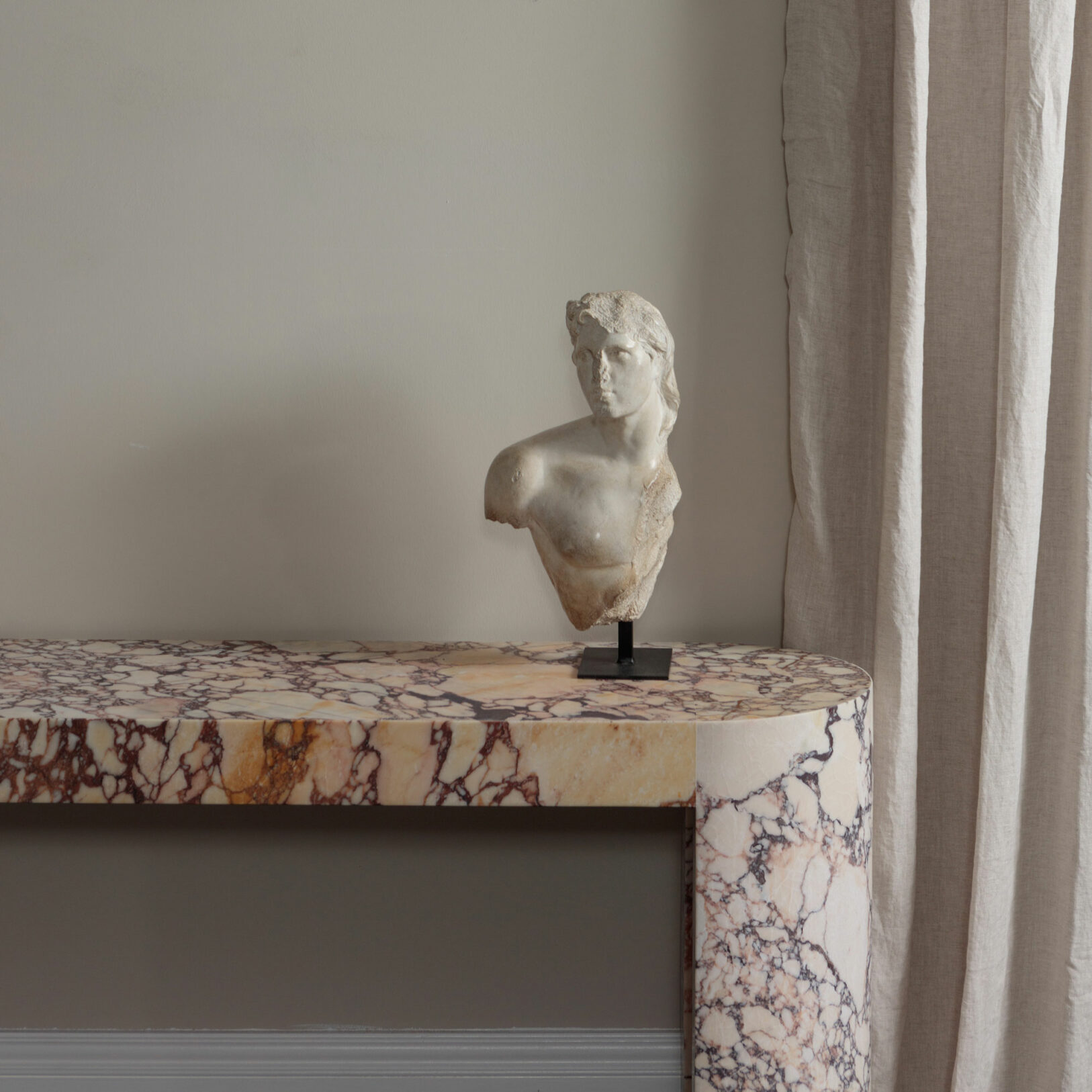 Riviera Viola Marble Console Table - entrance hall marble console